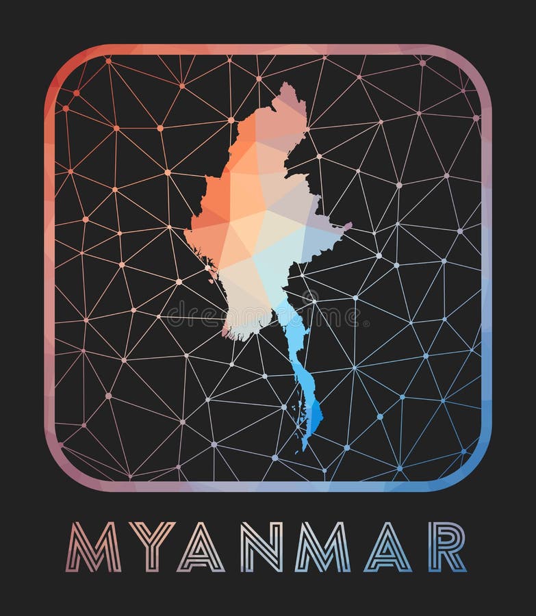 Myanmar map design. stock vector. Illustration of polygon - 175399767