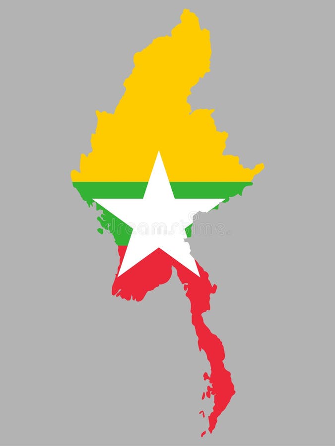 Myanmar Map Flag Vector Illustration Eps 10 Stock Vector - Illustration ...