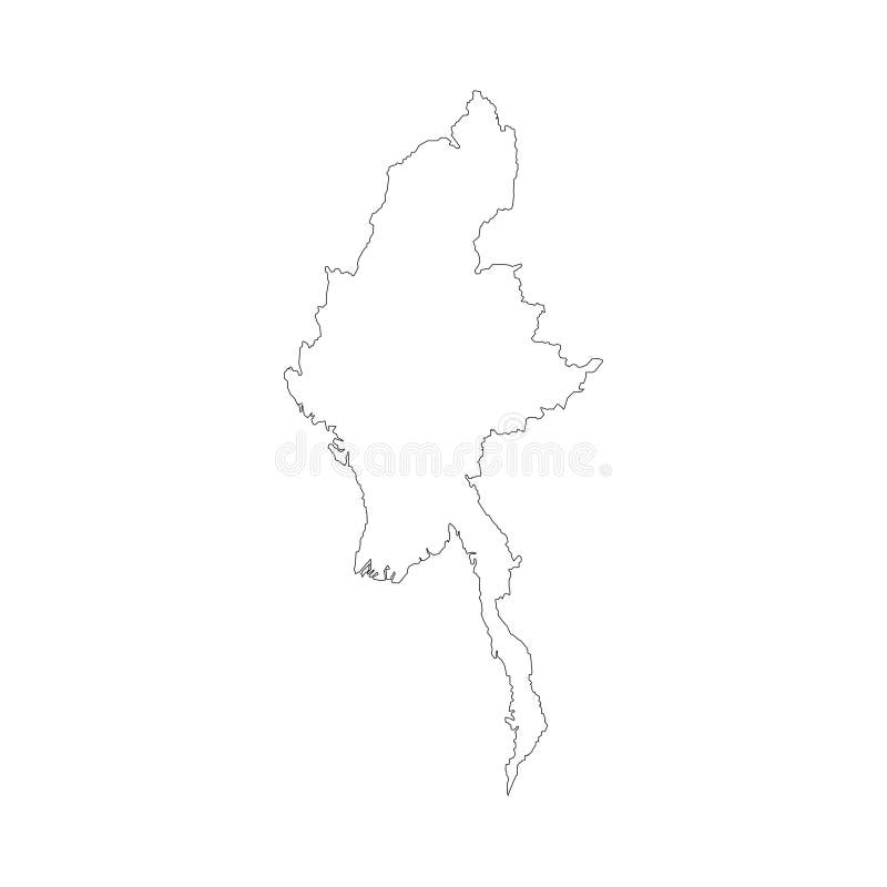 Myanmar map icon stock illustration. Illustration of silhouette - 347870950