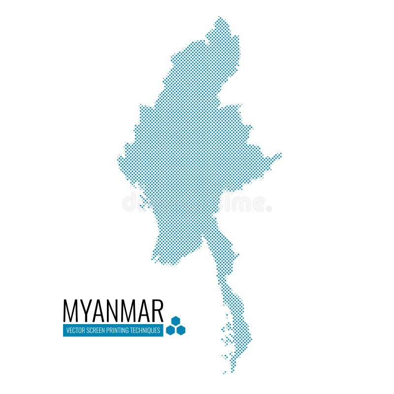 Myanmar Map Screen Printing Techniques Stock Vector - Illustration of ...
