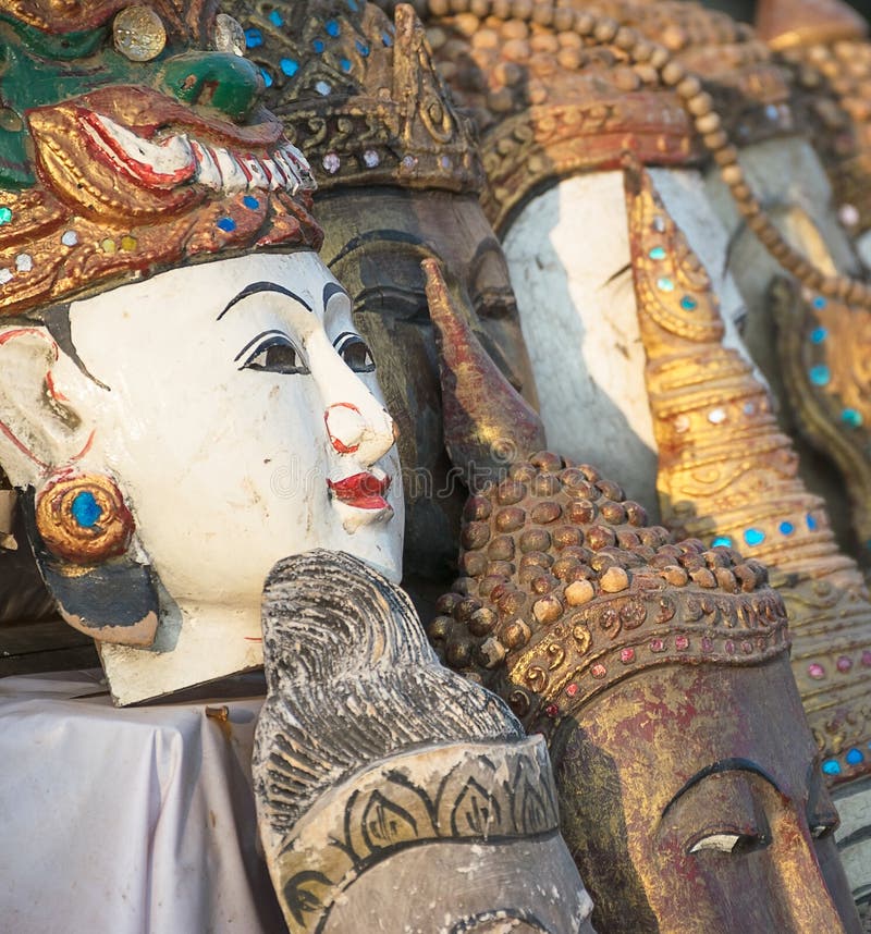 Myanmar mask stock image. Image of golden, expression - 66816463