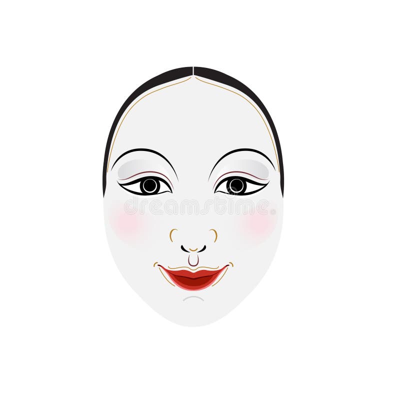 Woman face myanmar mask stock vector. Illustration of drama - 307341381