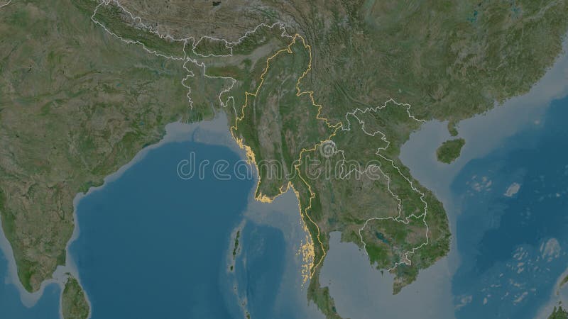 Myanmar - Overview. Satellite Stock Illustration - Illustration of ...