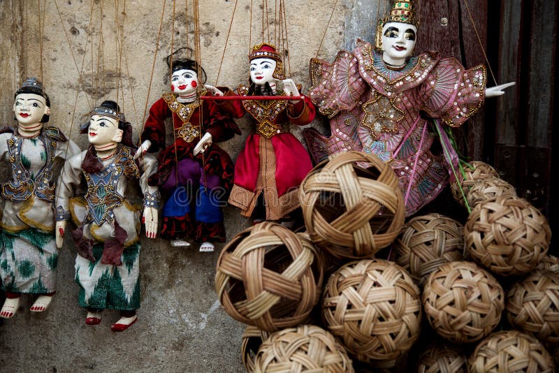 Myanmar Puppet market stock photo. Image of expression - 29163620