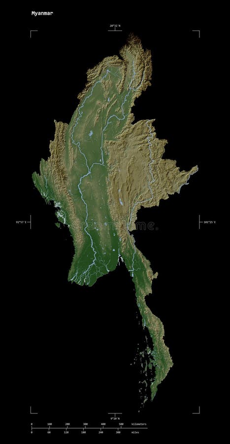 Myanmar Shape on Black. Pale Stock Illustration - Illustration of ...