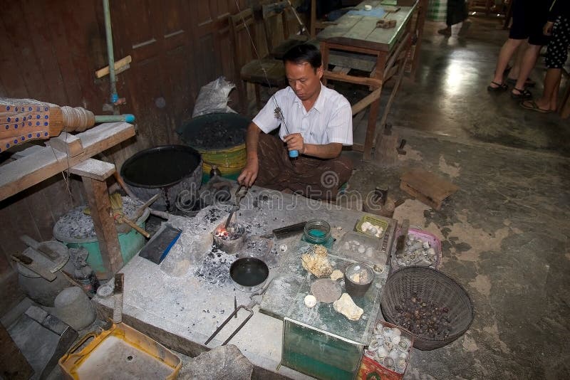Myanmar silversmith editorial photo. Image of culture - 55765341