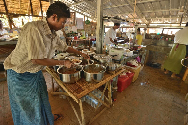 Myanmar Style Restaurant Kitchen Workers Editorial Stock Image - Image ...