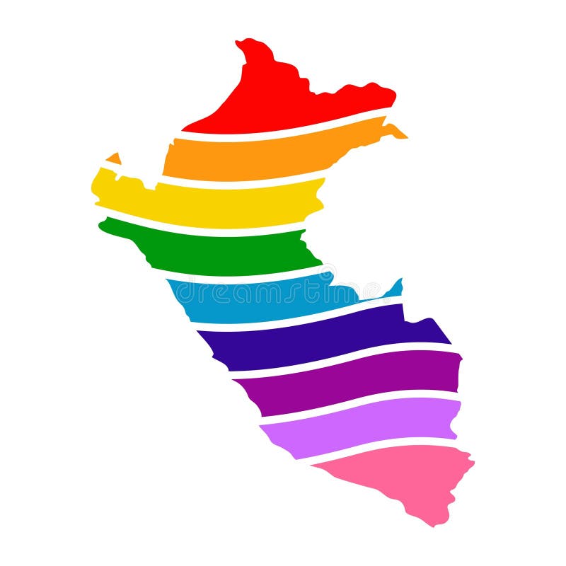 Peru Swoosh Silhouette Rainbow Map Stock Vector - Illustration of ...