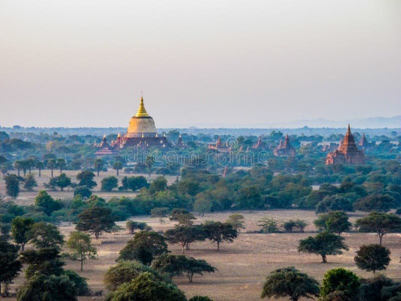 Myanmar Temples at Sunrise in the Summer Editorial Stock Photo - Image ...