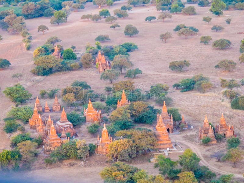 Myanmar Temples at Sunrise in the Summer Editorial Image - Image of ...