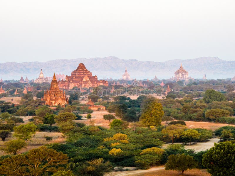 Myanmar Temples at Sunrise in the Summer Editorial Stock Photo - Image ...