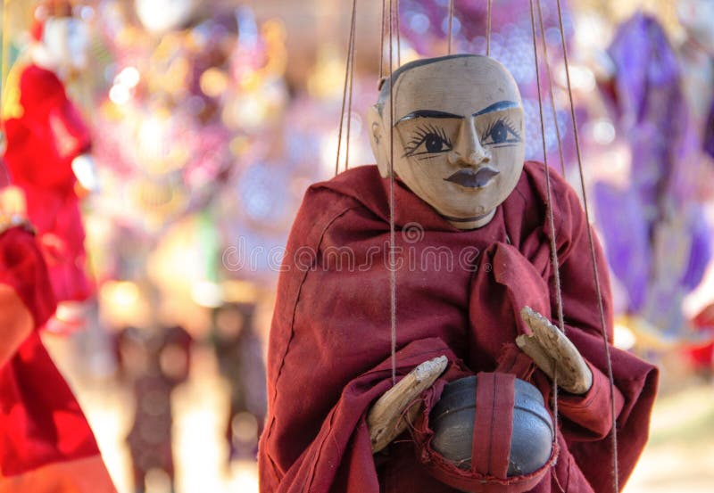 Myanmar Traditional Handicraft Monk Puppet Stock Photo - Image of ...