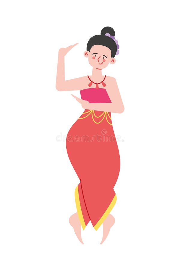 Myanmar woman dancer stock vector. Illustration of asian - 298482200