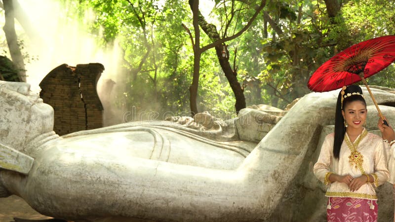 Myanmar Woman in Traditional Myanmar Suit Stock Footage - Video of ...