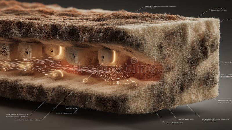 Mycelium Composite Cross Section, Fibrous Interior and Lightweight ...