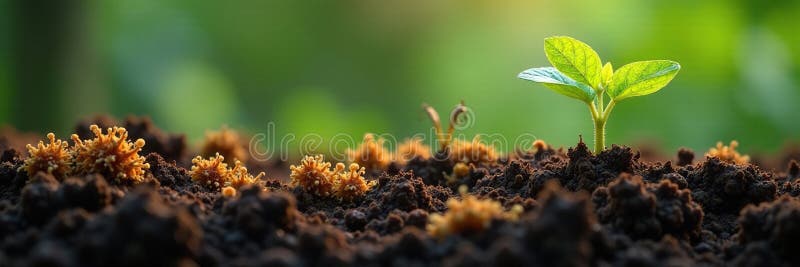 Mycelium Growing in a Soil Sample with Roots and Microorganisms Soil ...
