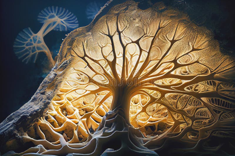 Mycelium stock image. Image of mushrooms, light, large - 270297957