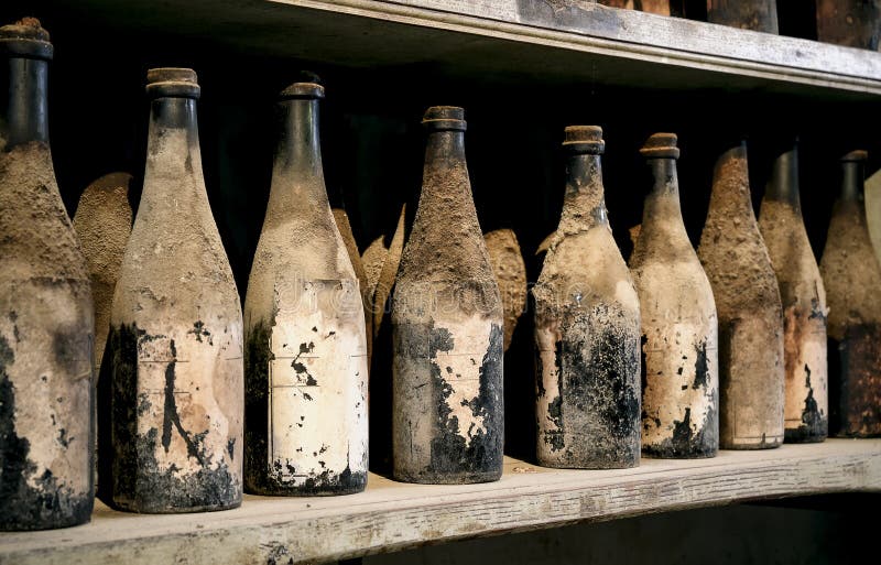 Mycket gamla flaskor fotografering för bildbyråer. Bild av vinodling ...