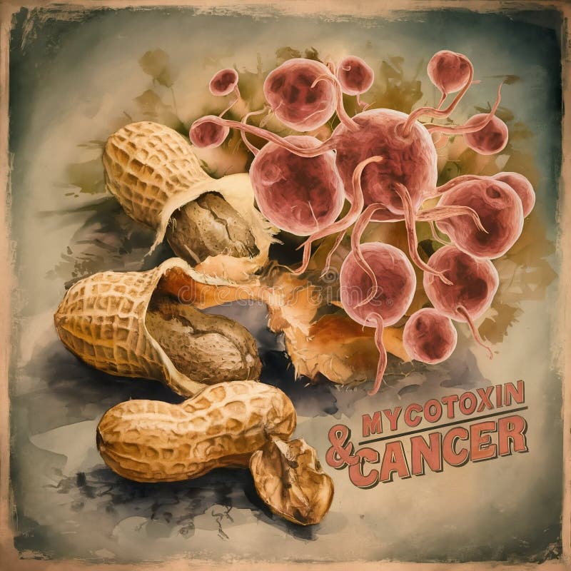 Mycotoxin Aflatoxin in Peanut and Cancer Stock Photo - Image of disease ...