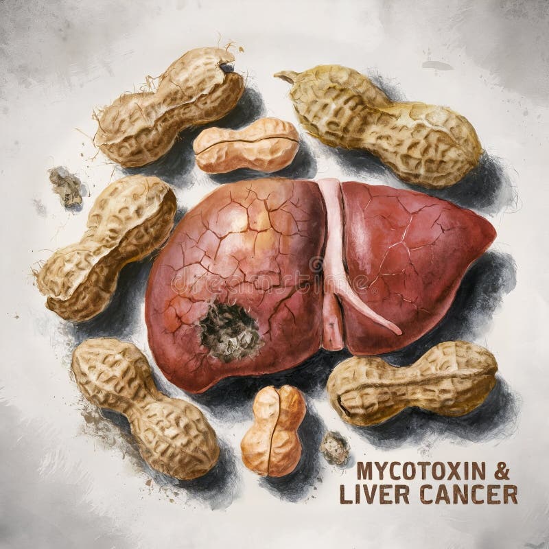Mycotoxin in Peanut and Liver Cancer Stock Photo - Image of ...