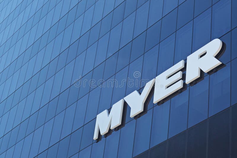 Myer logo on wall editorial photography. Image of logo - 37545312