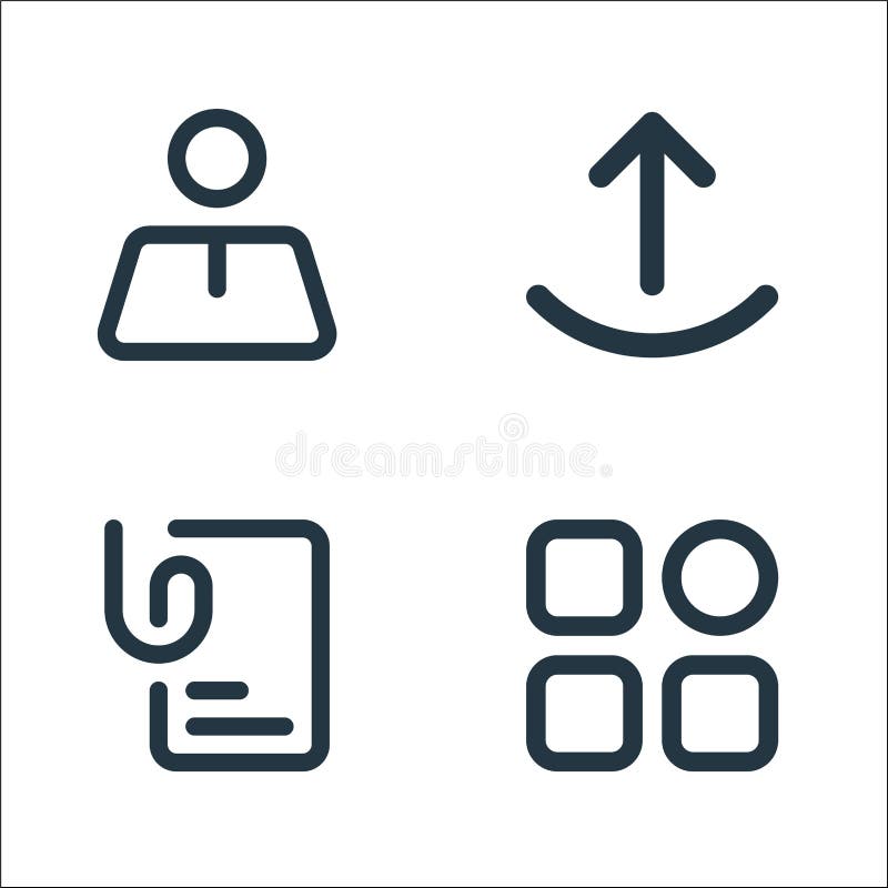 Myicon One Line Icons. Linear Set Stock Vector - Illustration of file ...