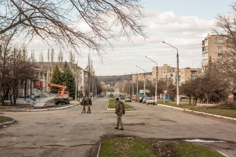 Mykolaivka, Donetsk Oblast, Ukraine. 15.03.2016 Editorial Photography ... Mykolaivka, Donetsk Oblast, Ukraine. 15.03.2016 Editorial Photography ...