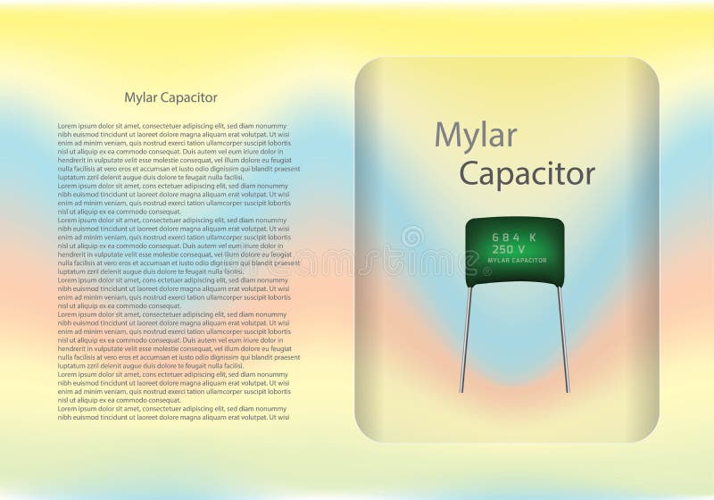 Mylar Capacitor Diagram and Text Information Pattern. Stock Vector ...