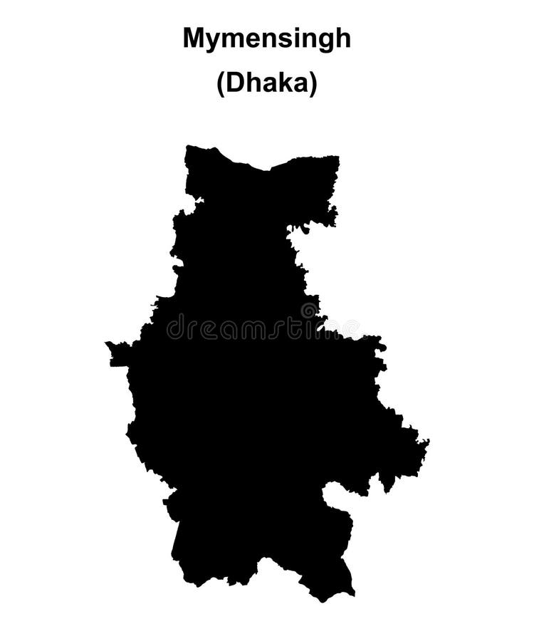 Mymensingh outline map stock illustration. Illustration of ...