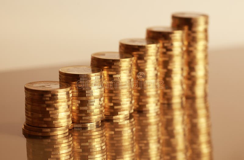 Mynt arkivfoto. Bild av dollar, stapel, pengar, kolonn - 12709230