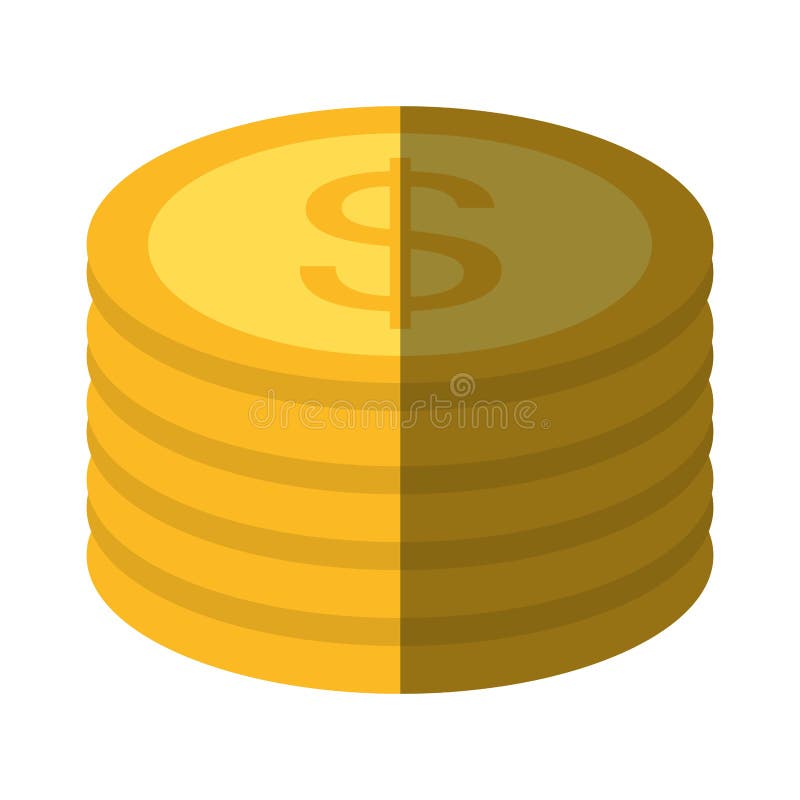 Myntar Den Pengar Isolerade Symbolen Vektor Illustrationer ...