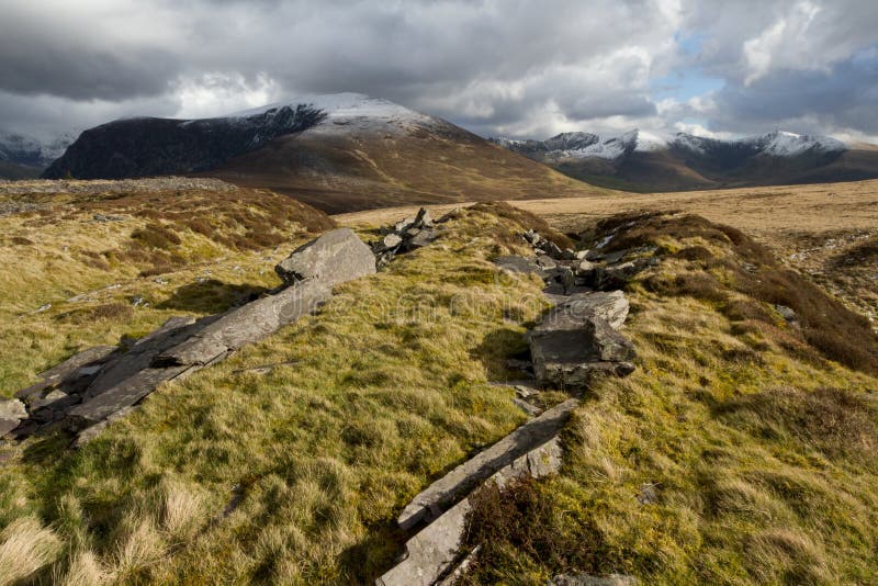 Mynydd Mawr. stock image. Image of rough, horizon, snow - 24701243