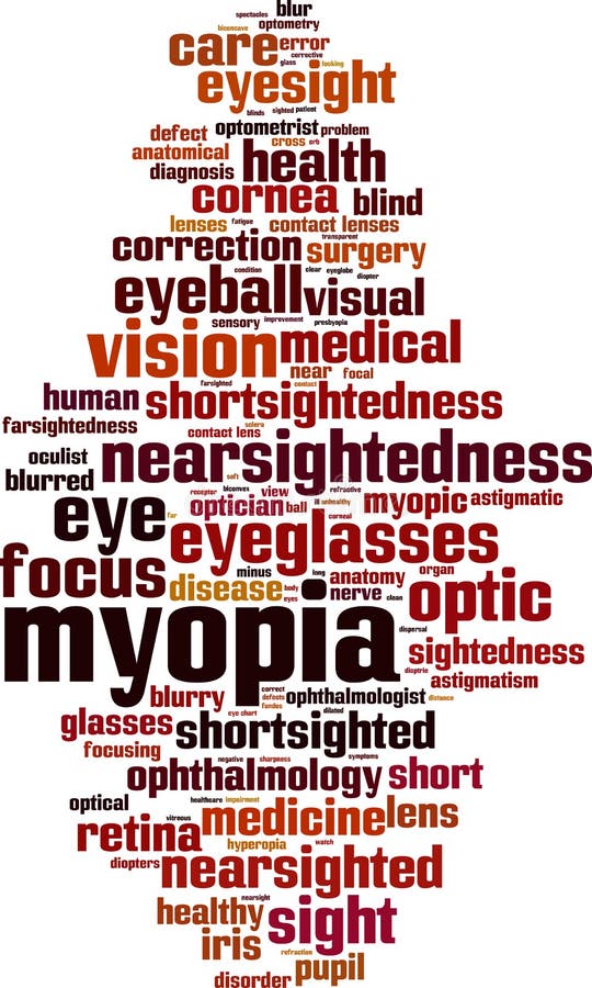 Myopia word cloud stock vector. Illustration of cornea - 180594347