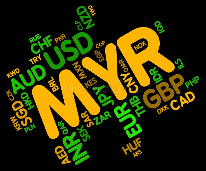 Myr Currency Shows Malaysia Ringgit and Fx Stock Illustration ...