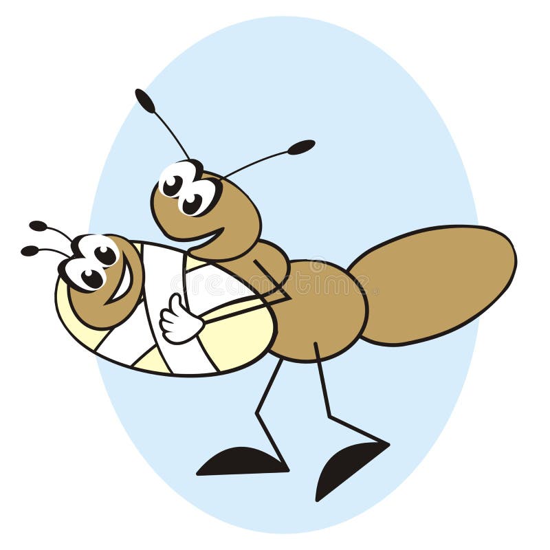 Myran Och Behandla Som Ett Barn Vektor Illustrationer - Illustration av ...