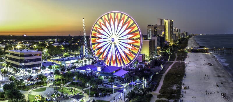 Myrtle Beach Boardwalk View Stock Image - Image of rise, ocean: 334744459