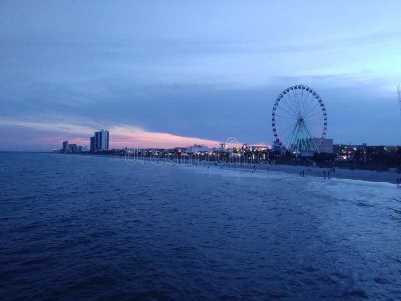 Myrtle beach at night stock photo. Image of myrtle, nature - 100300312