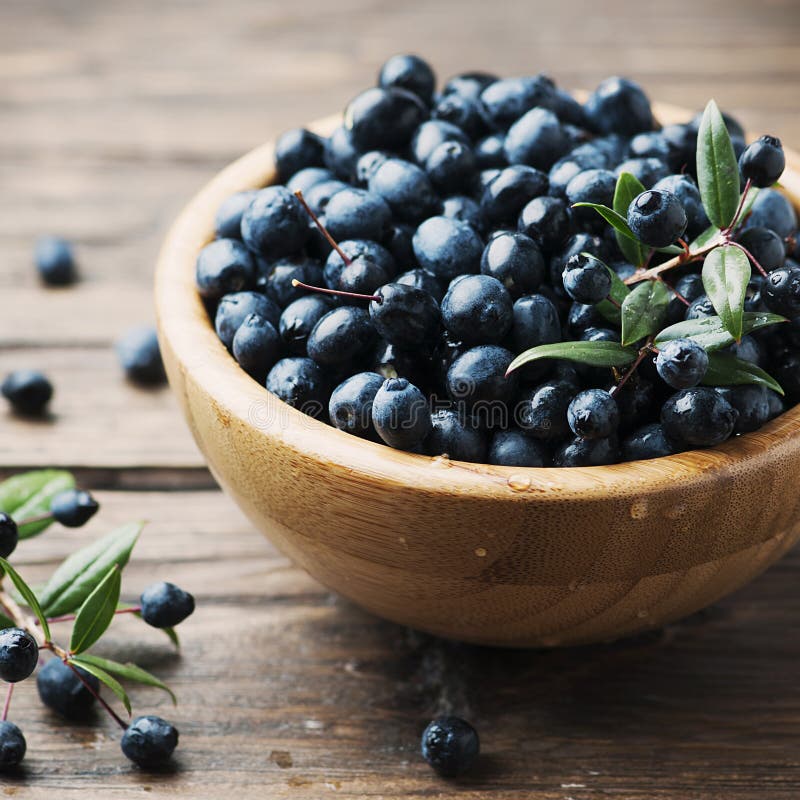 Myrtle Berry on the Wooden Table Stock Image - Image of myrtle, bunch ...