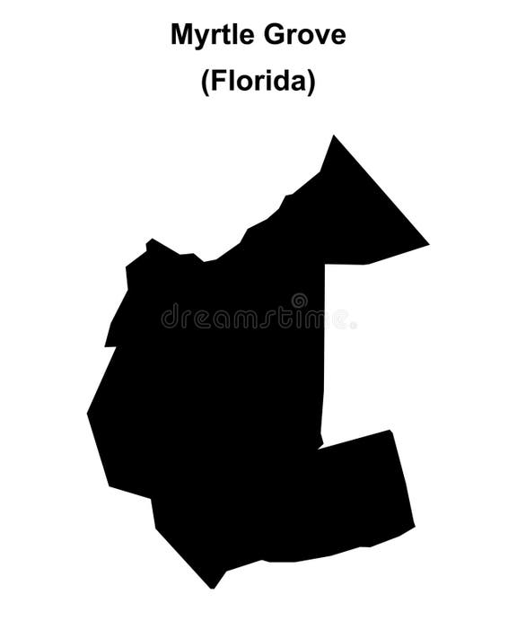 Myrtle Grove outline map stock vector. Illustration of vector - 357253939