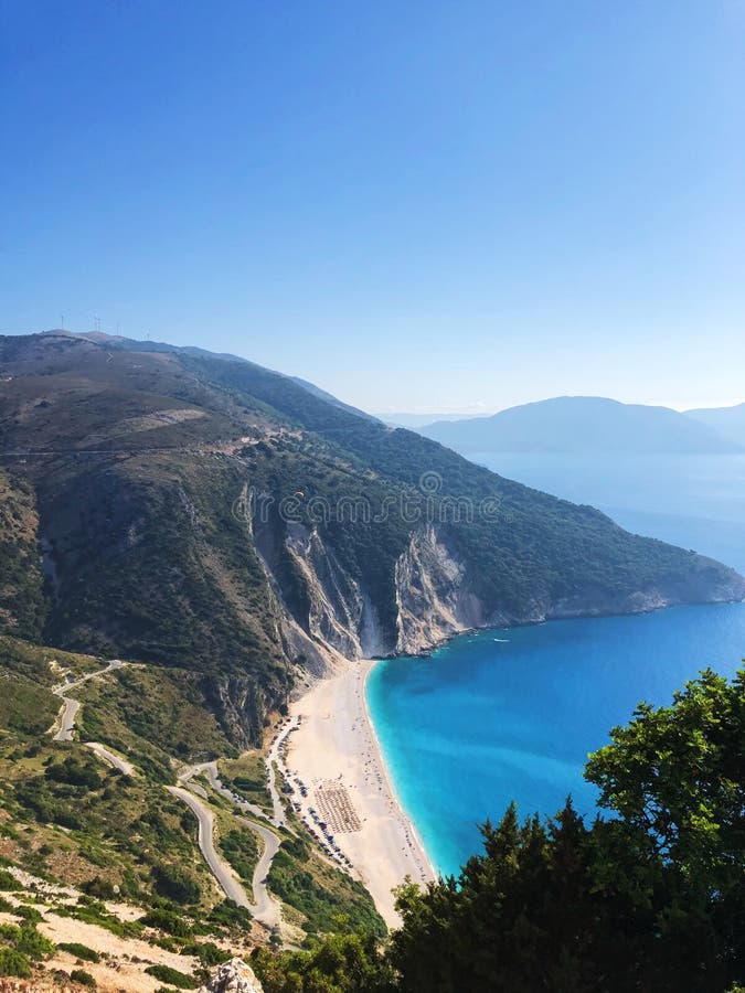 Myrtos beach stock image. Image of kefalonia, beach - 170521459