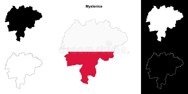 Myslenice outline map stock vector. Illustration of area - 356920092