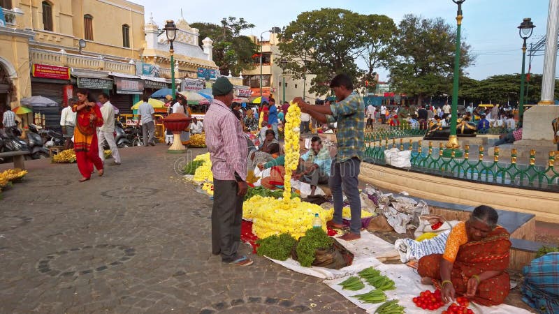View of Devaraja Market in Mysore. Stock Footage - Video of india ...