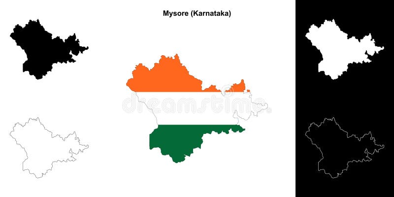 Mysore outline map stock vector. Illustration of design - 368830592