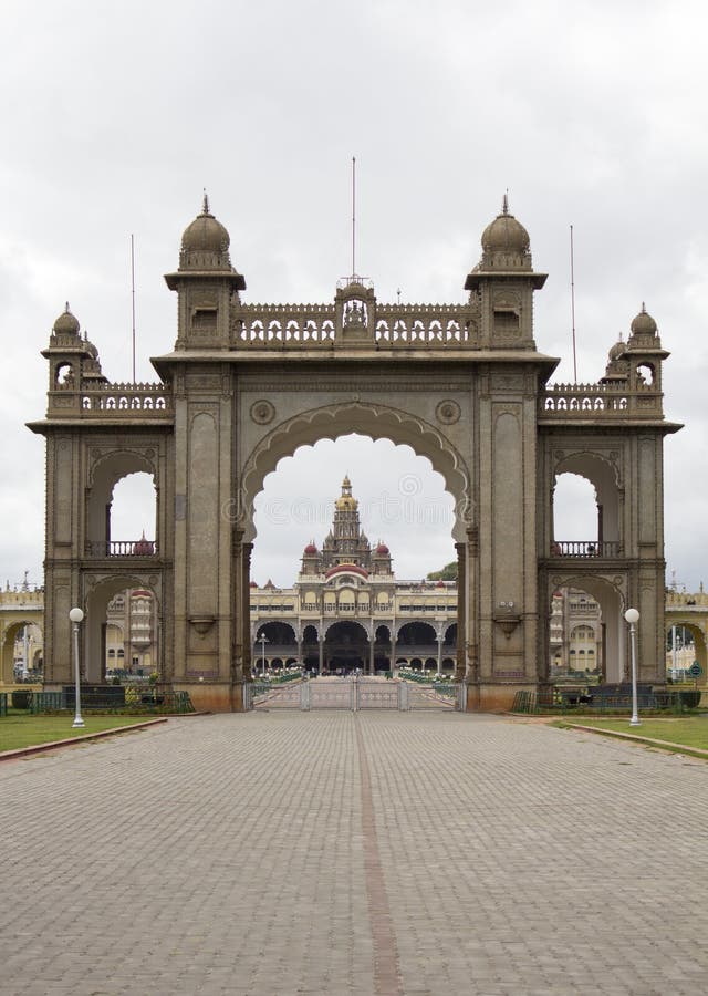 Mysore Palace Front Gate stock image. Image of asian - 33022401