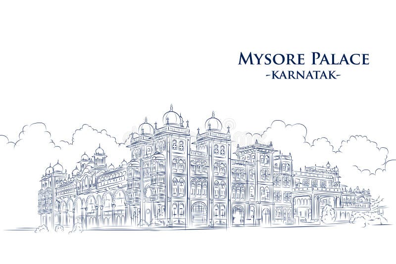 India Karnataka Mysore Palace Vector Stock Illustrations – 36 India ...