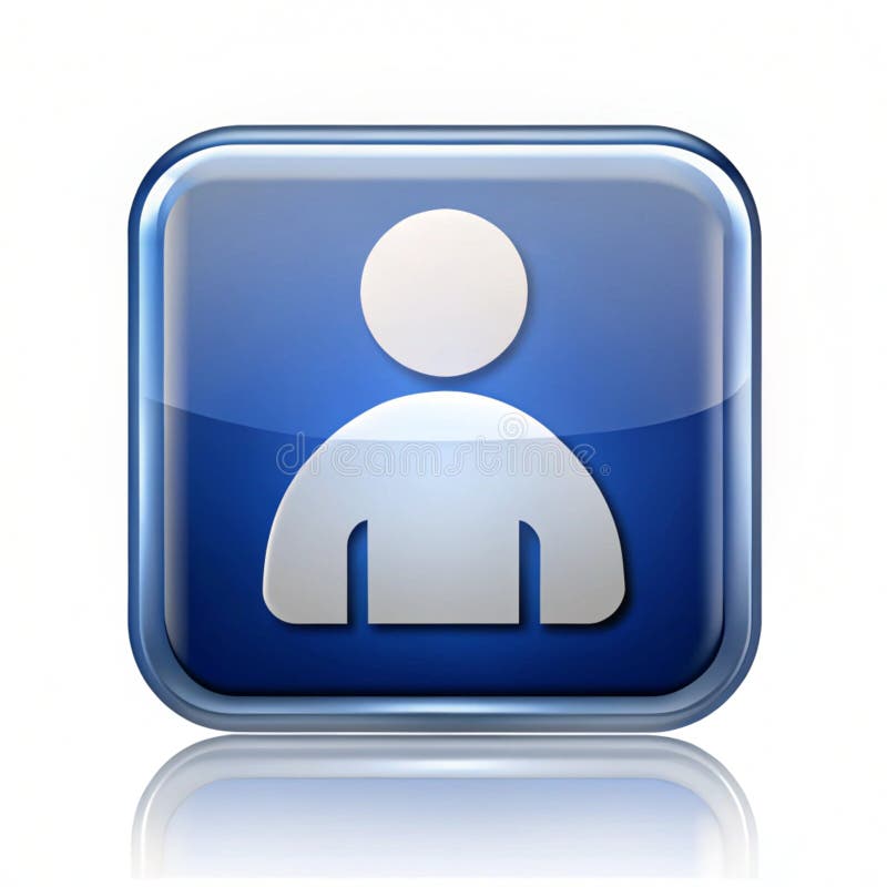 Myspace Icon Featuring Profile Silhouette on Glossy Blue Background for ...