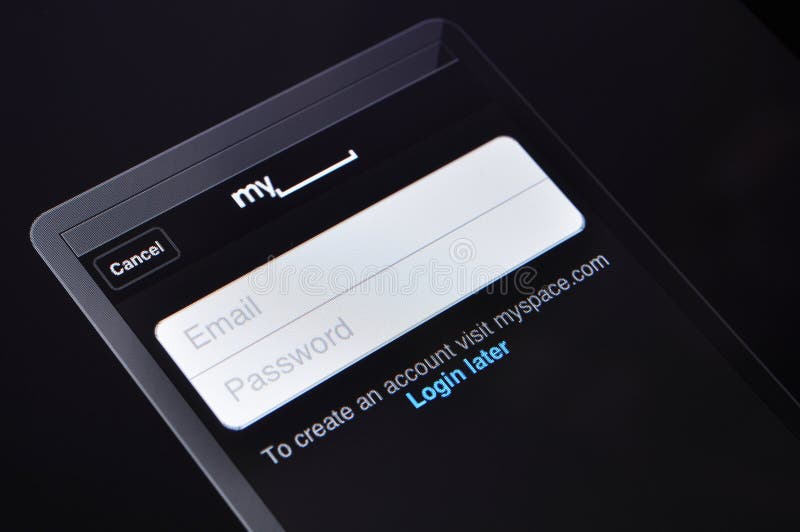 MySpace Login Page on Apple IPad Editorial Photo - Image of ...