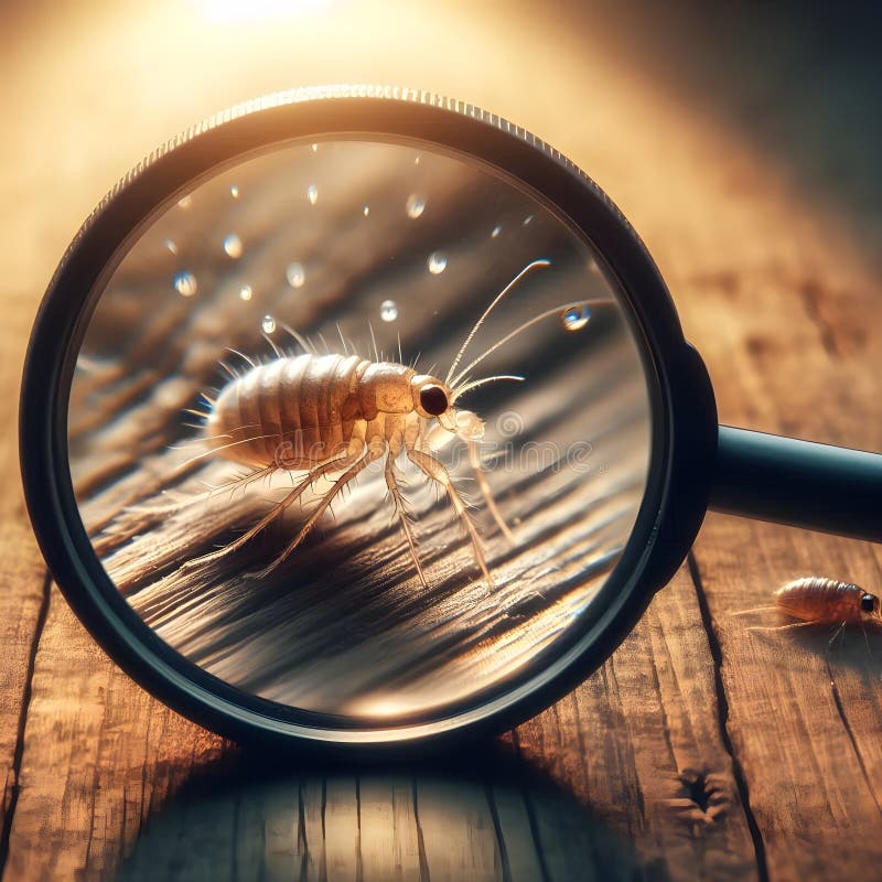 The Mysteries of a Flea Seen Up Close Stock Illustration - Illustration ...