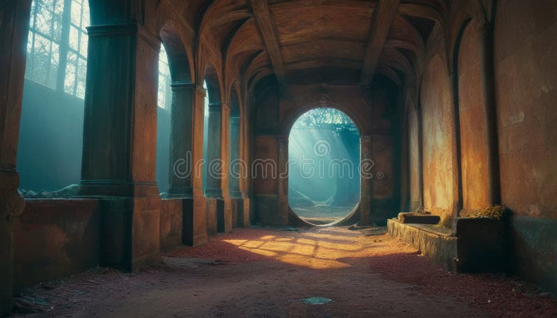 Mysterious Abandoned Crypt Interior Stock Image - Image of indoor ...