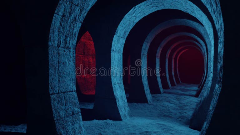 Mysterious Abstract Arched Passageway in Dramatic Lighting Stock ...